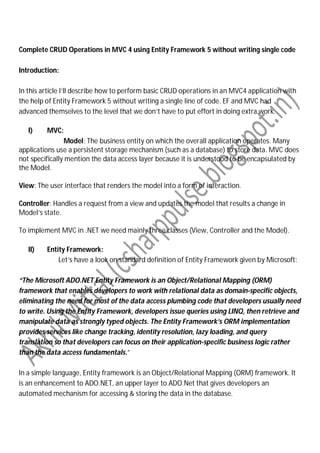 Mvc4 crud operations.-kemuning senja | PDF