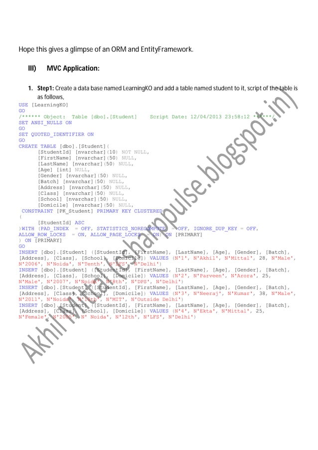 Mvc4 crud operations.-kemuning senja | PDF
