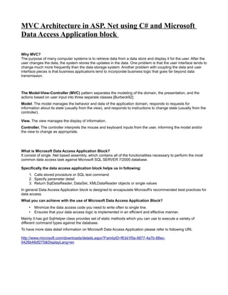 Mvc acchitecture | PDF
