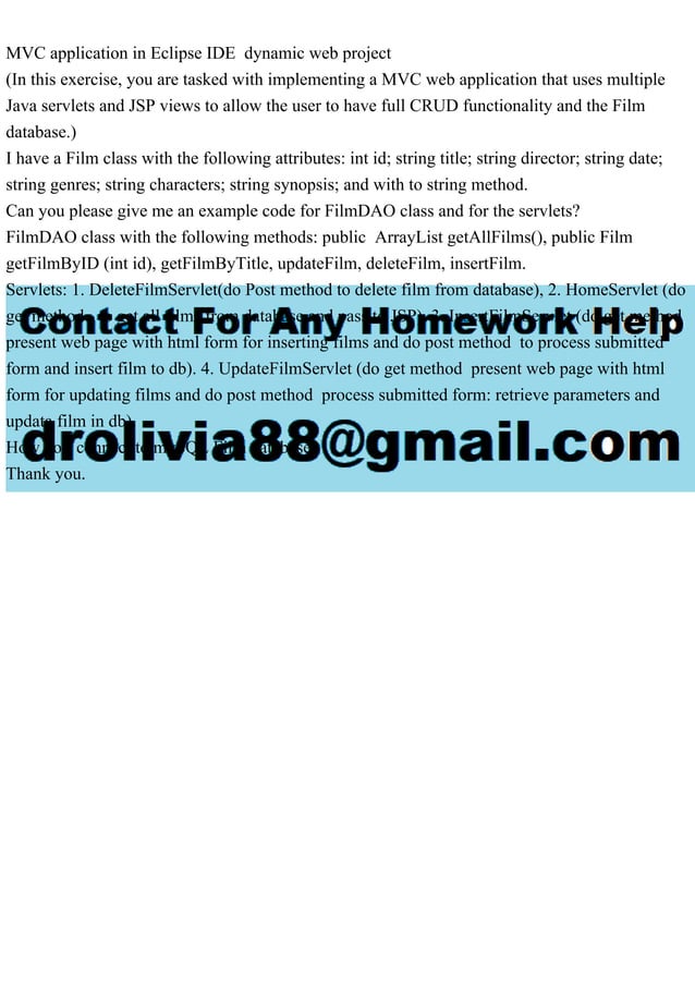 MVC application in Eclipse IDE dynamic web project(In this exerc.pdf