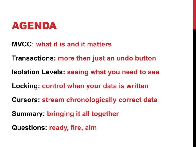 Postgres MVCC - A Developer Centric View of Multi Version Concurrency Control | PPTX | Databases ...