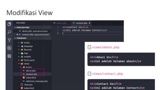 Mvc dan routing dalam ci | PPTX
