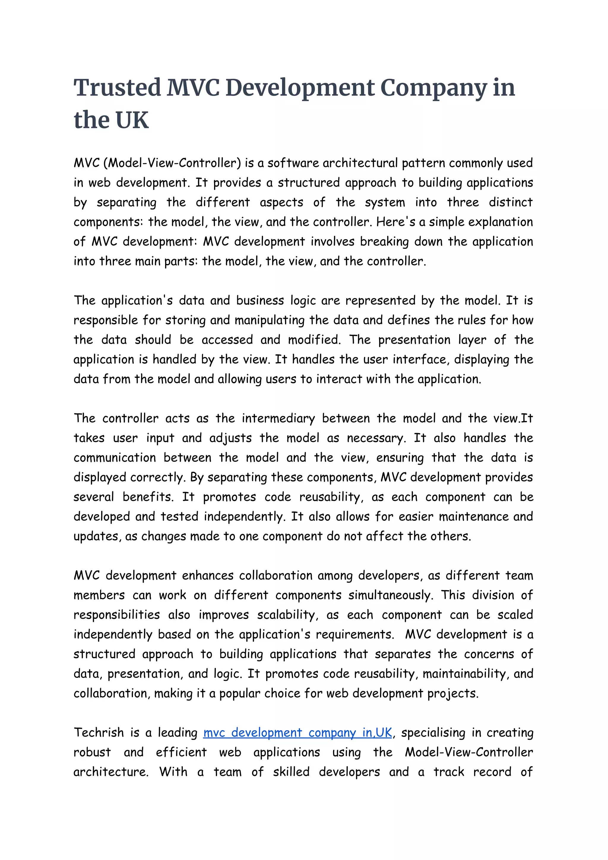 Mvc Development Company In Uk Pdf