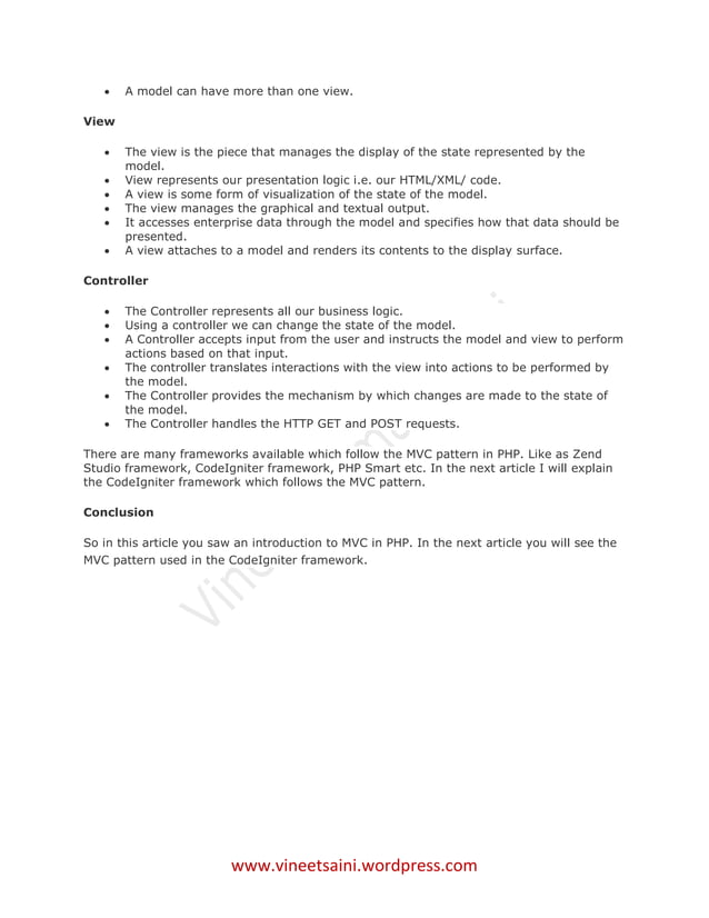 MVC in PHP | PDF