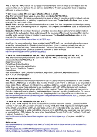 Mvc interview questions – deep dive jinal desai | PDF