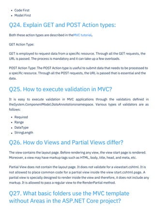 MVC Interview Questions PDF By ScholarHat | PDF