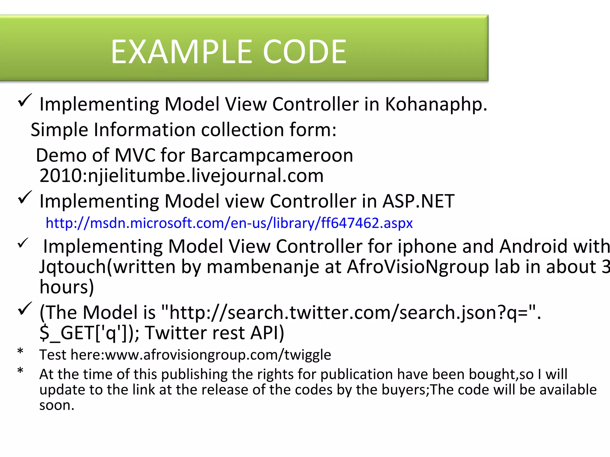 MVC(Model View Controller),Web,Enterprise,Mobile | PPT