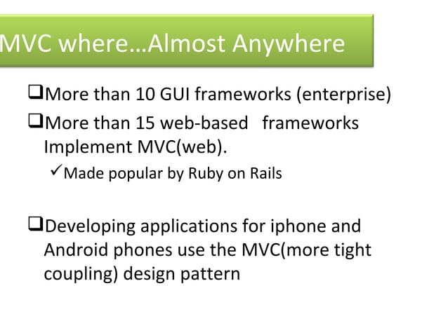 MVC(Model View Controller),Web,Enterprise,Mobile | PPT | Web Development | Internet