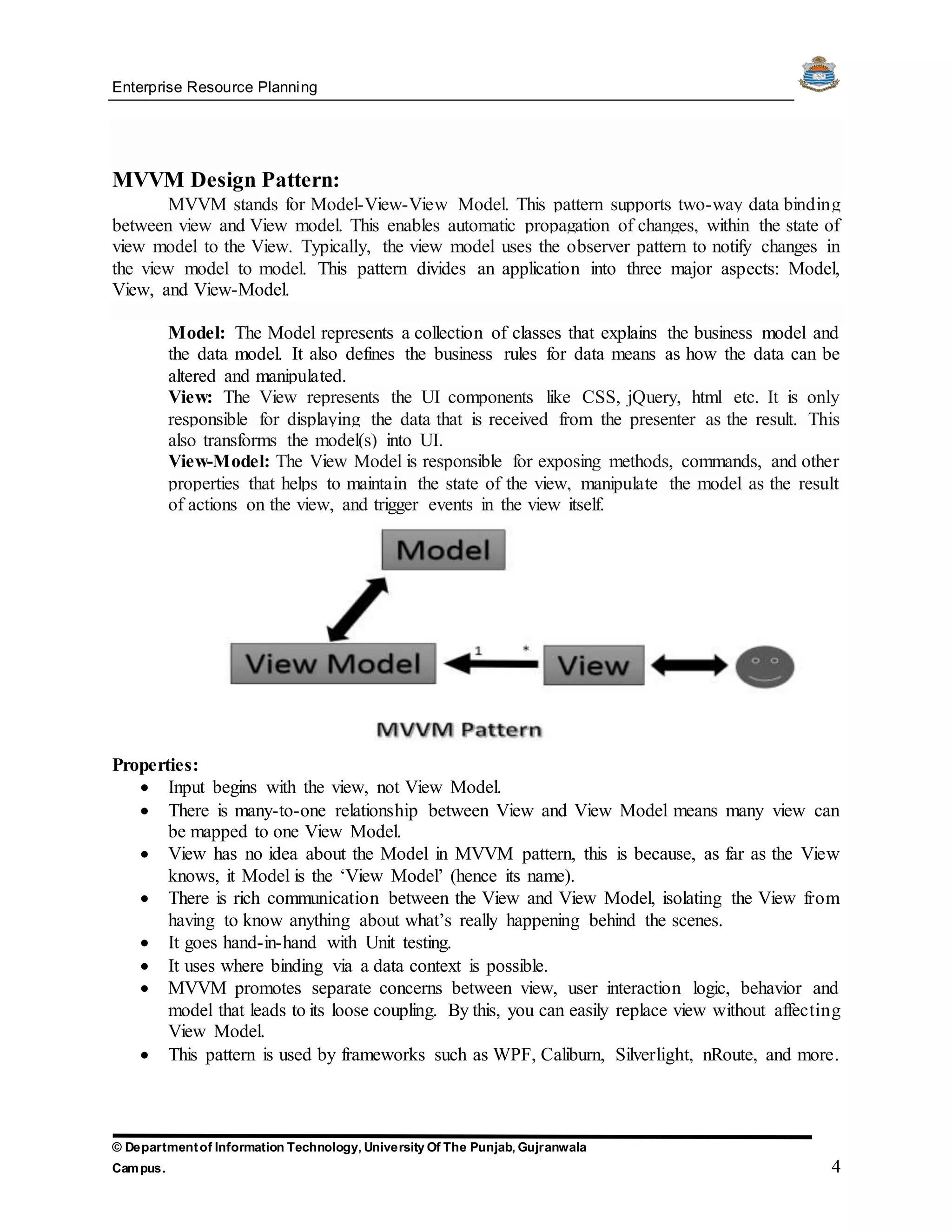Mvc, mvp & mvvm (erp) | DOCX