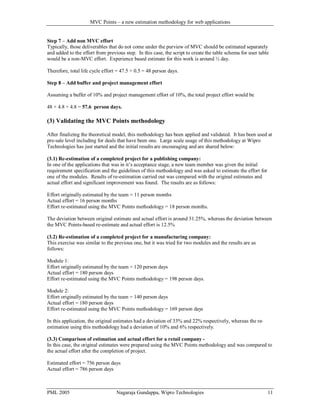 Software Estimation Methodology - MVC Points | PDF