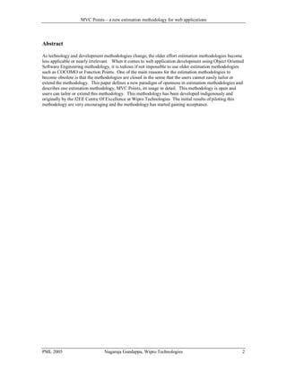 Software Estimation Methodology - MVC Points | PDF