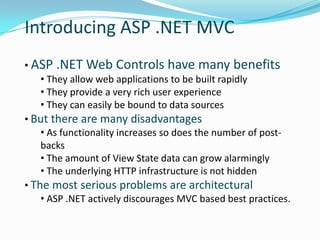 Introduction to ASP.Net MVC | PPTX