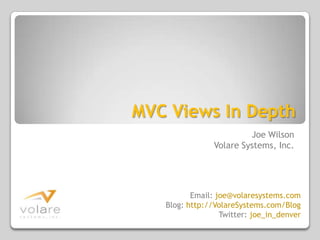 MVC Views In Depth | PPTX