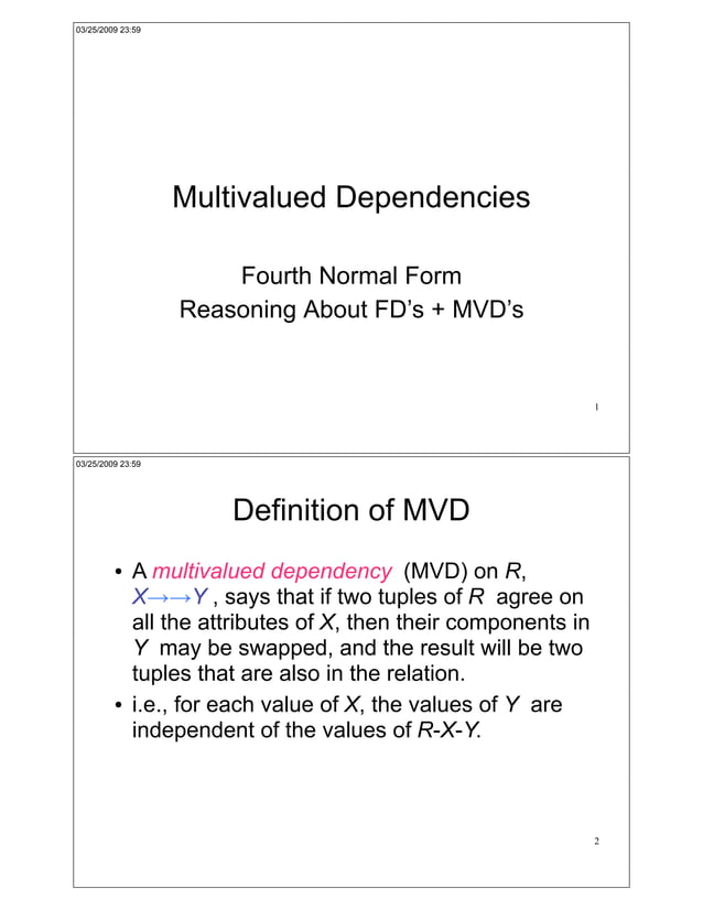 Multi Valued Dependency | PDF