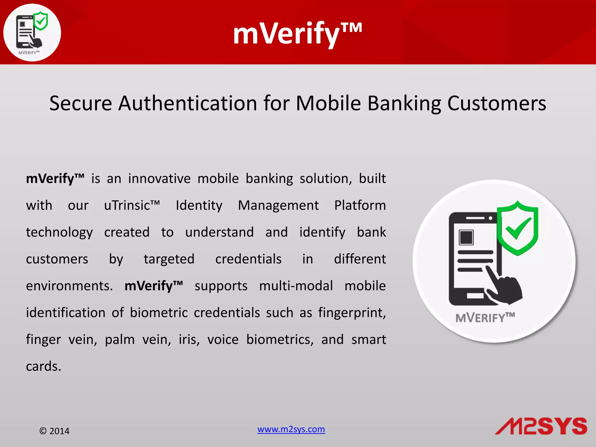 Secure Authentication for Mobile Banking Customers with mVerify™ | PDF