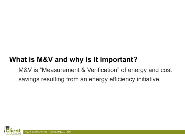 Measurement & Verification | PPTX | Gas and Electric | Home Utilities
