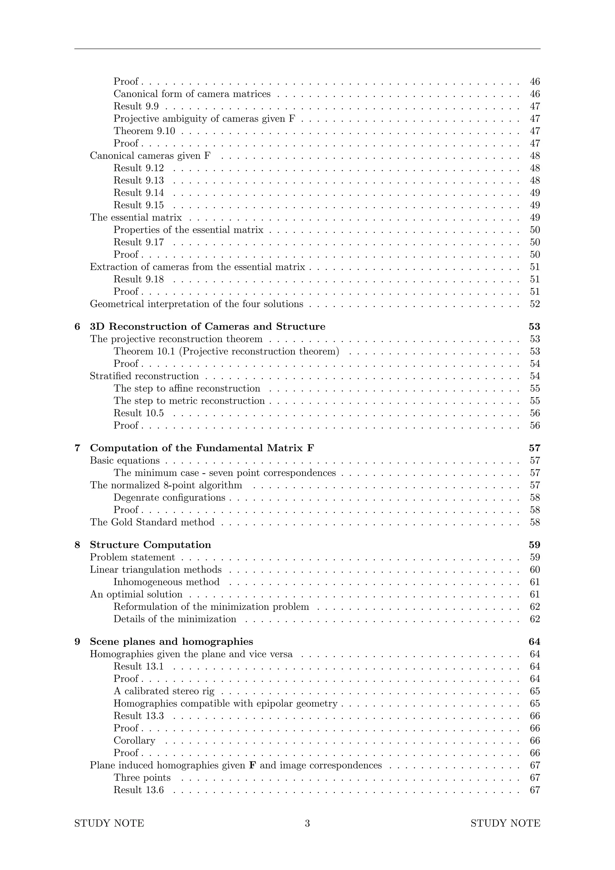 Multiple View Geometry in Computer Vision Review (Kor) | PDF