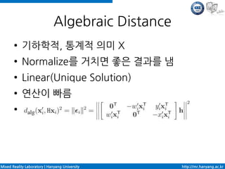 Multiple View Geometry - Estimation (Direct Linear Transformation) | PDF