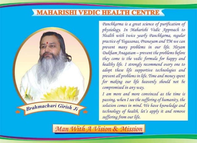 Maharishi Vedic Health Centre - The Ayurveda and Yoga Therapy Hospital | PPT