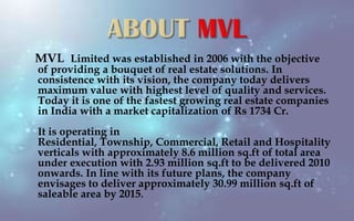 Mvl the palms bhiwadi ppt | PPTX | Real Estate Industry | Industries