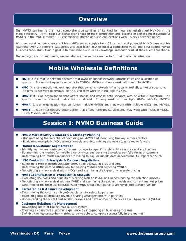 MVNO Seminar Brochure | PDF