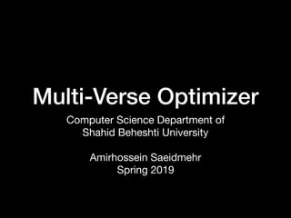 Multi-Verse Optimizer | PDF