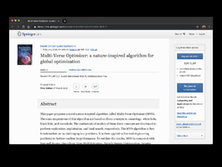 Multi-Verse Optimizer | PDF