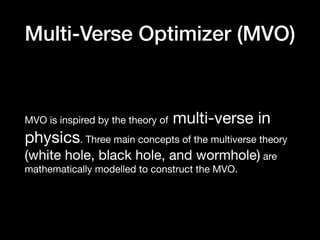 Multi-Verse Optimizer | PDF