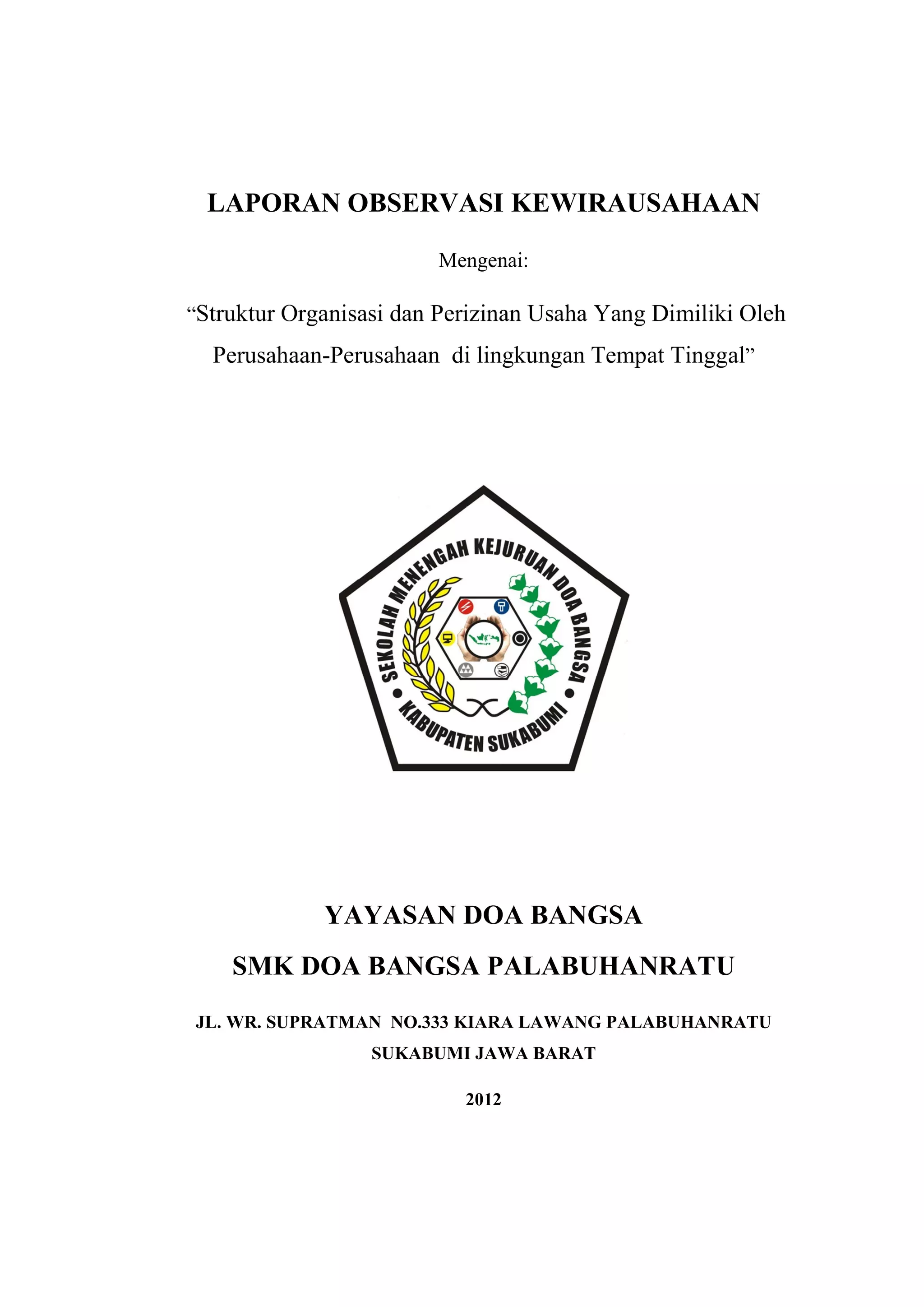Laporan observasi ke perusahaan | PDF