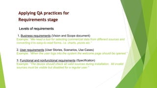 Quality assurance in the early stages of the product | PPTX