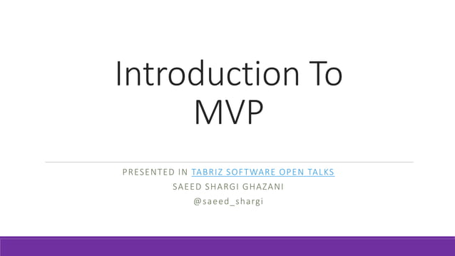Introduction To Model View Presenter | PPT
