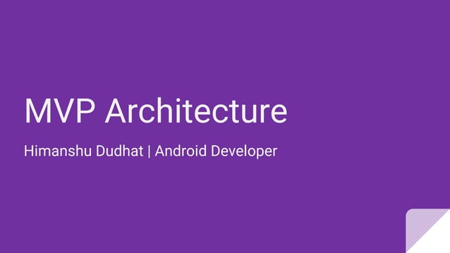 MVP Clean Architecture | PPT