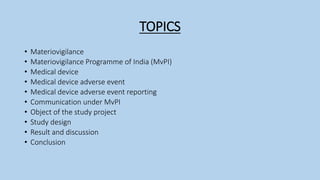 Materiovigilance Programme of India (MvPI).pptx | Healthcare Industry ...