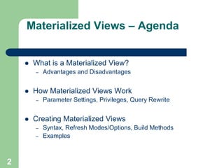 materialized view description presentation | PPT