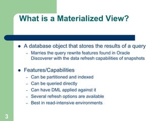 materialized view description presentation | PPT