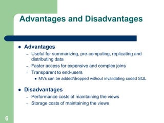materialized view description presentation | PPT