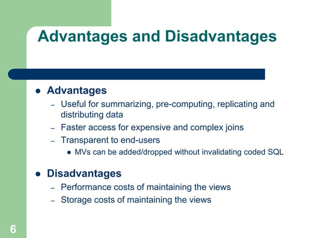 materialized view description presentation | PPT