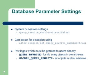 materialized view description presentation | PPT