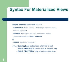 materialized view description presentation | PPT
