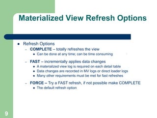 materialized view description presentation | PPT