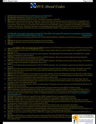 MVS ABEND CODES | PDF