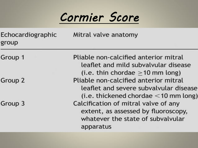 Mitral valve scoring before BMV | PPTX | Heart and Cardiovascular ...