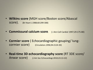 Mitral valve scoring before BMV | PPTX