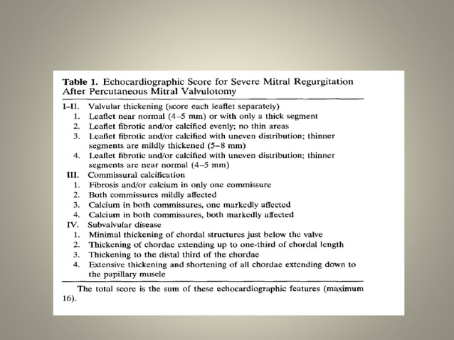 Mitral valve scoring before BMV | PPTX | Heart and Cardiovascular ...
