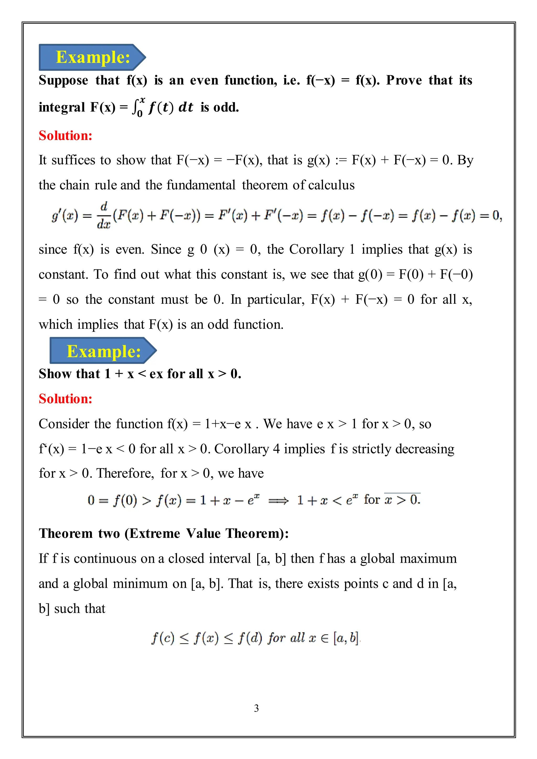 MVT mean value theorem نظرية القيمة المتوسطة | PDF
