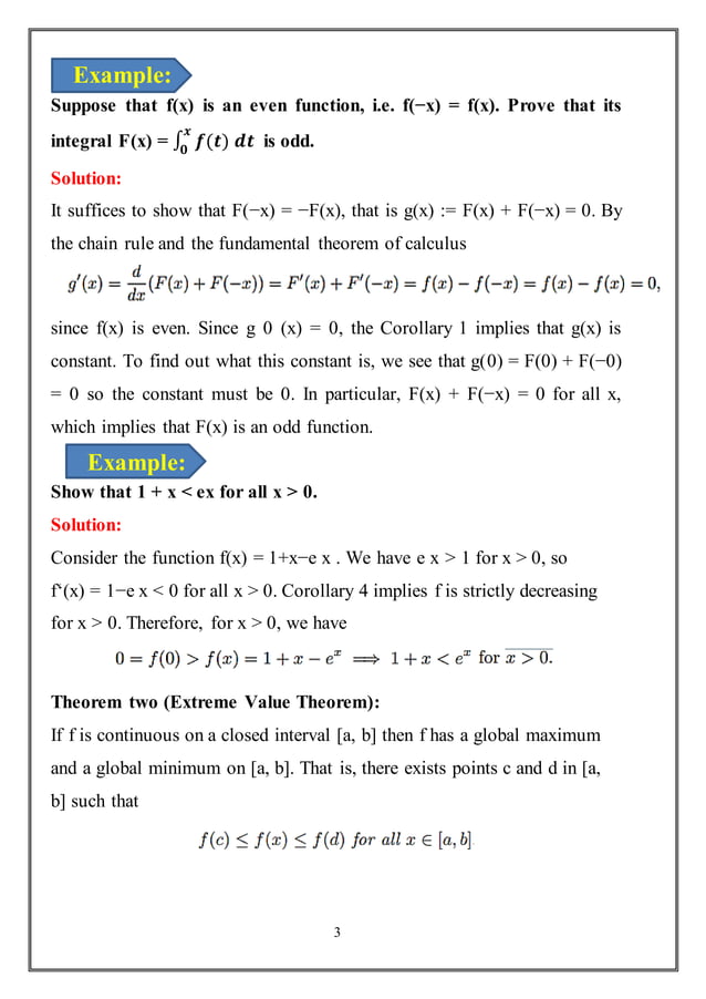MVT mean value theorem نظرية القيمة المتوسطة | PDF