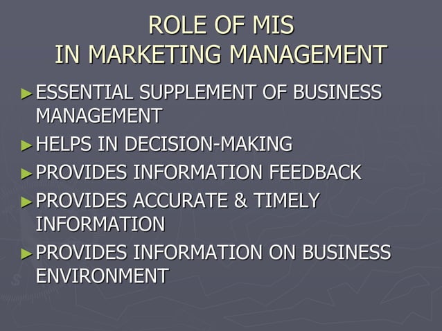 Marketing Information System (MIS) - BAF | PPT