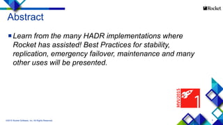 HADR Best Practices (High Availability Disaster Recovery) | PDF