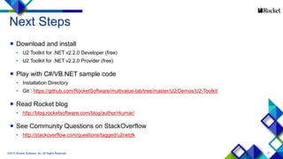 Building Applications Using the U2 Toolkit for .NET
