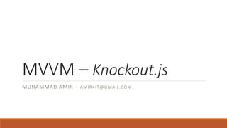 MVVM - KnockoutJS | PPT